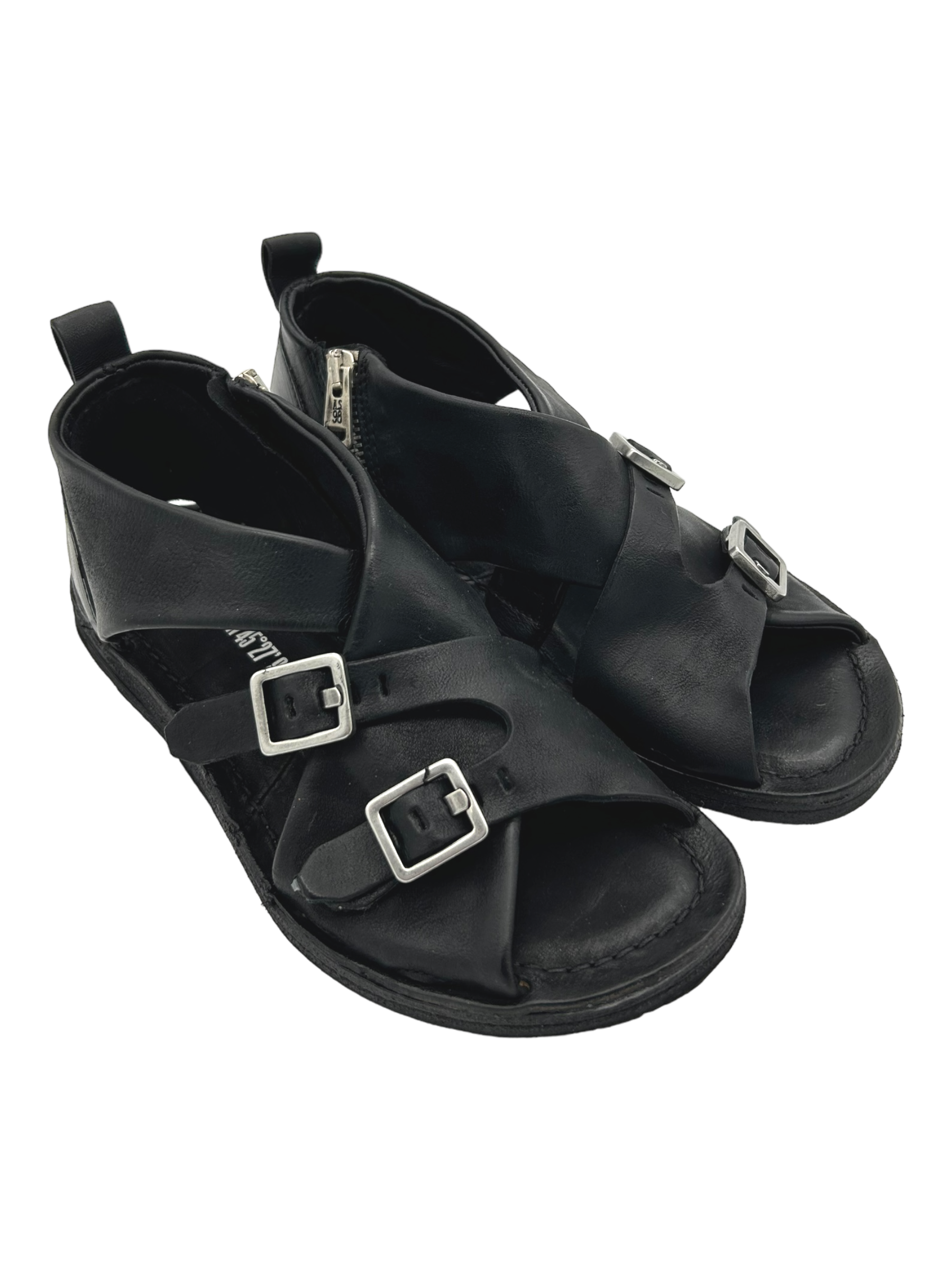Sandali bassi pelle donna Black AS98 - A16048